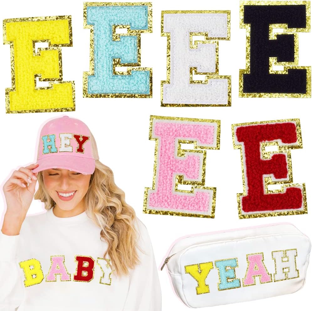 Amazon.com: 6 Pcs Chenille Letter Patches Iron on Letters Patches for ...