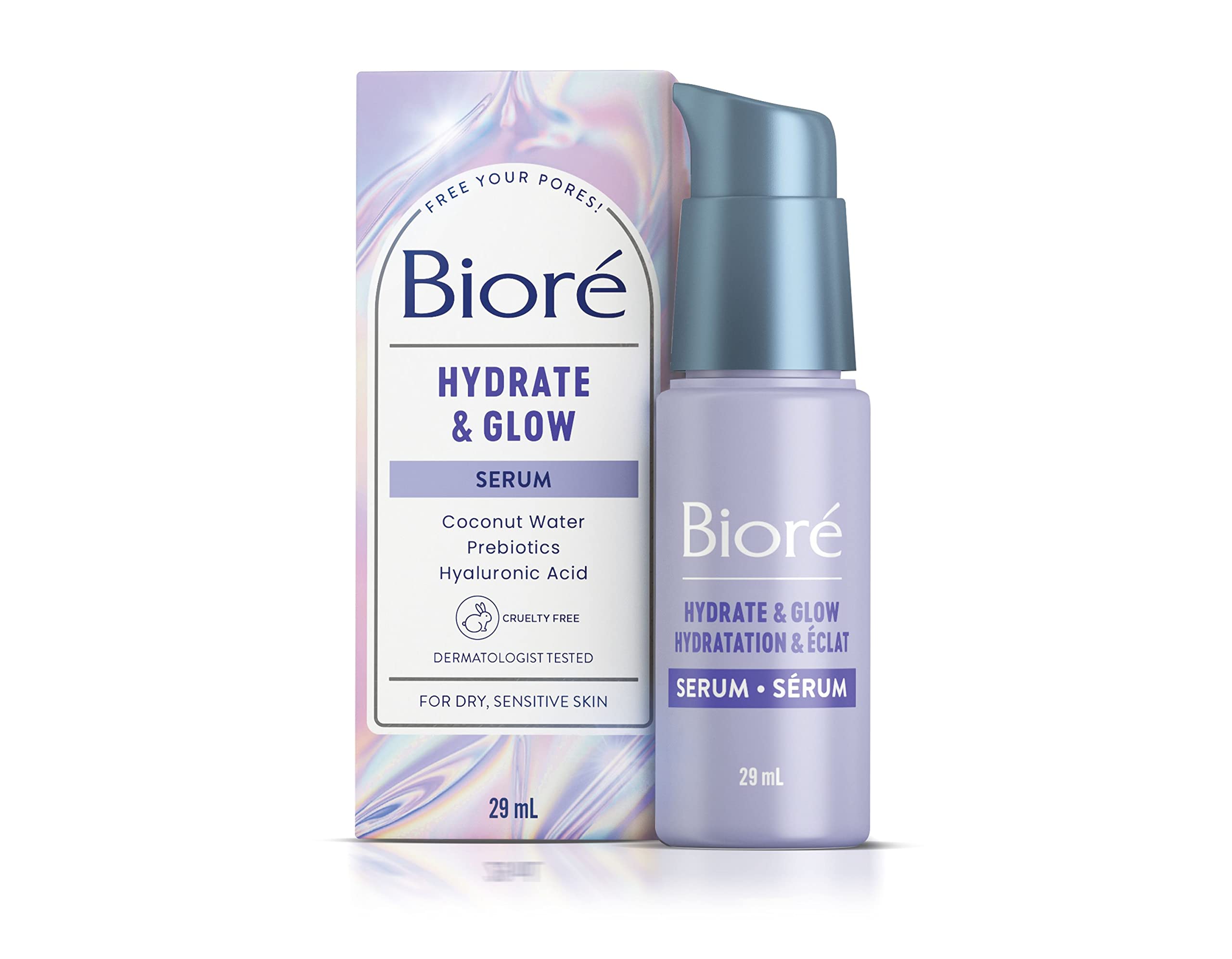 Biore Hydrate & Glow Serum, Face Serum for Dry, Sensitive Skin, infused ...