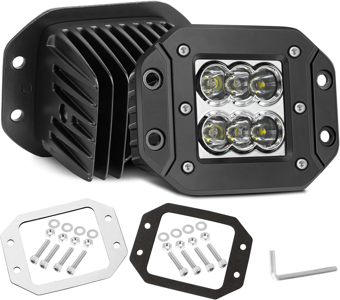 Amazon.com: Flush Mount LED Pods, Niwaker CREE 120W Work Light 2Pcs 5 ...