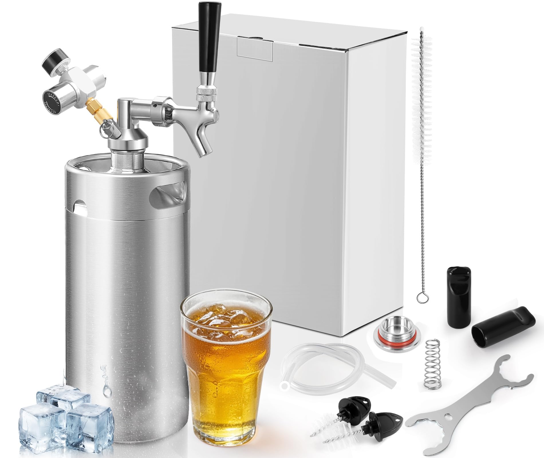 Amazon.com: HGKEKE 128 oz Mini Keg Growler Portable Dispenser System ...