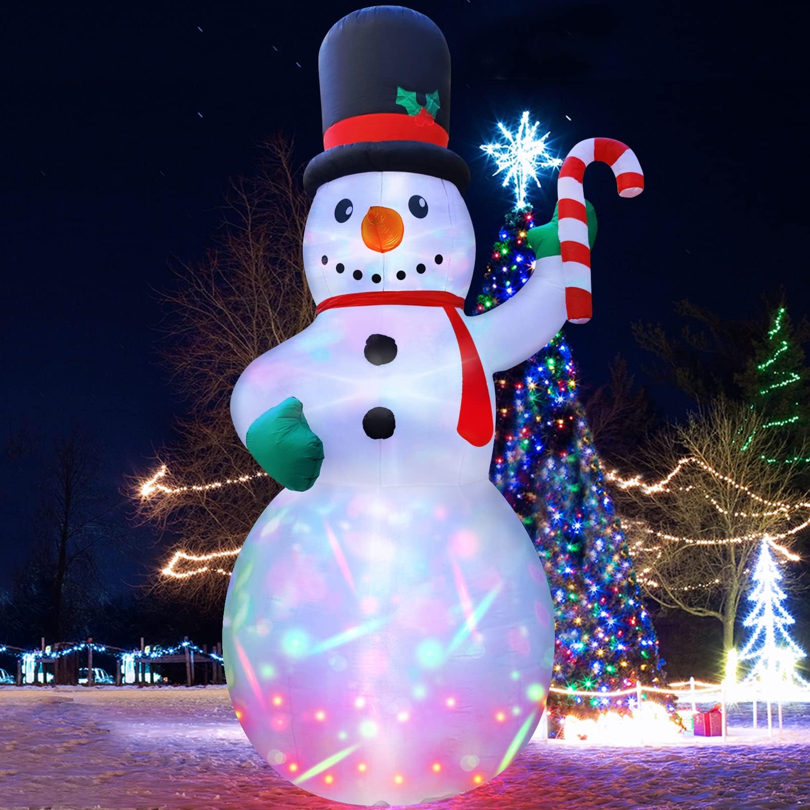 Amazon.com: TURNMEON 12Ft Giant Christmas Inflatable Snowman Holds ...
