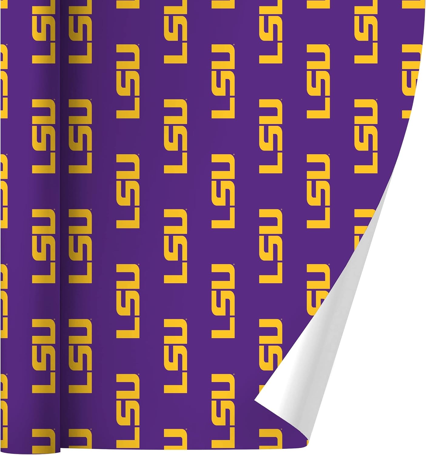 Amazon.com: GRAPHICS & MORE LSU Logo on Purple Gift Wrap Wrapping Paper ...