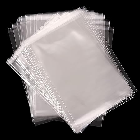 Clear Self-adhesive Bags 100 Pack, Self Sealing Cellophane Display Bags ...