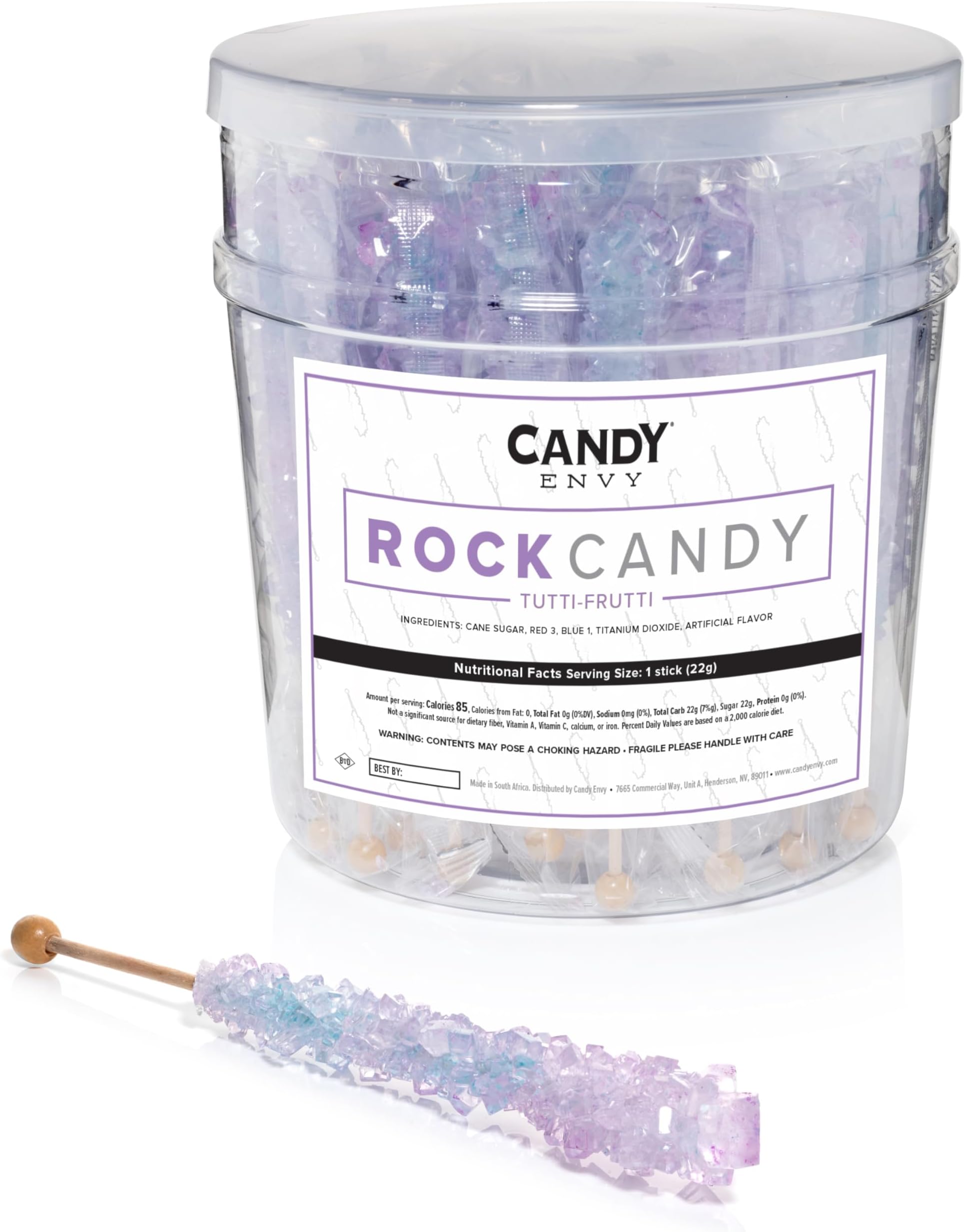 Amazon.com : Extra Large Rock Candy Sticks: 12 Pink Cherry Lollipop ...