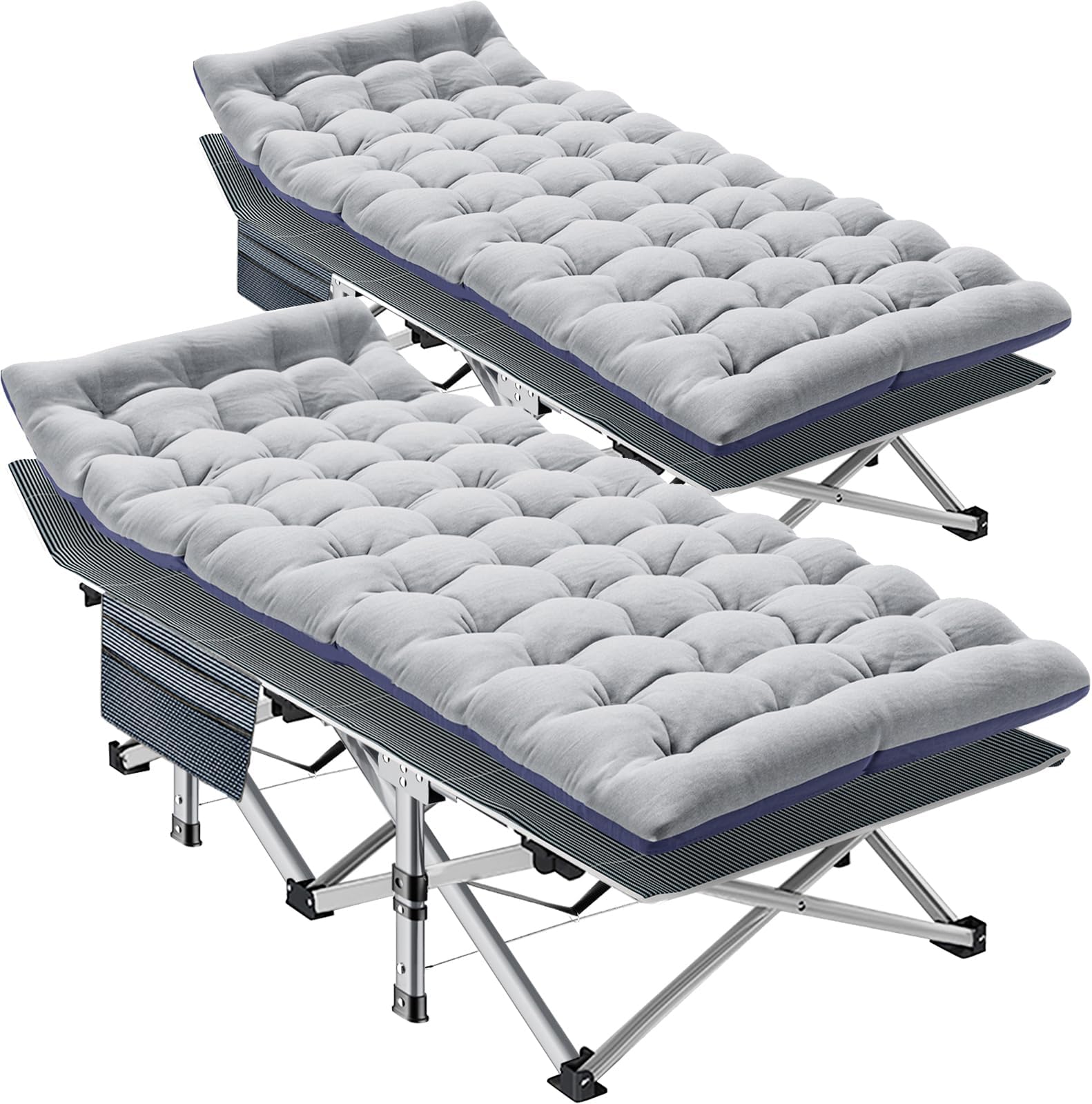 Amazon.com: Folding Camping Cots for Adults, 2 Pack Heavy Duty cot with ...