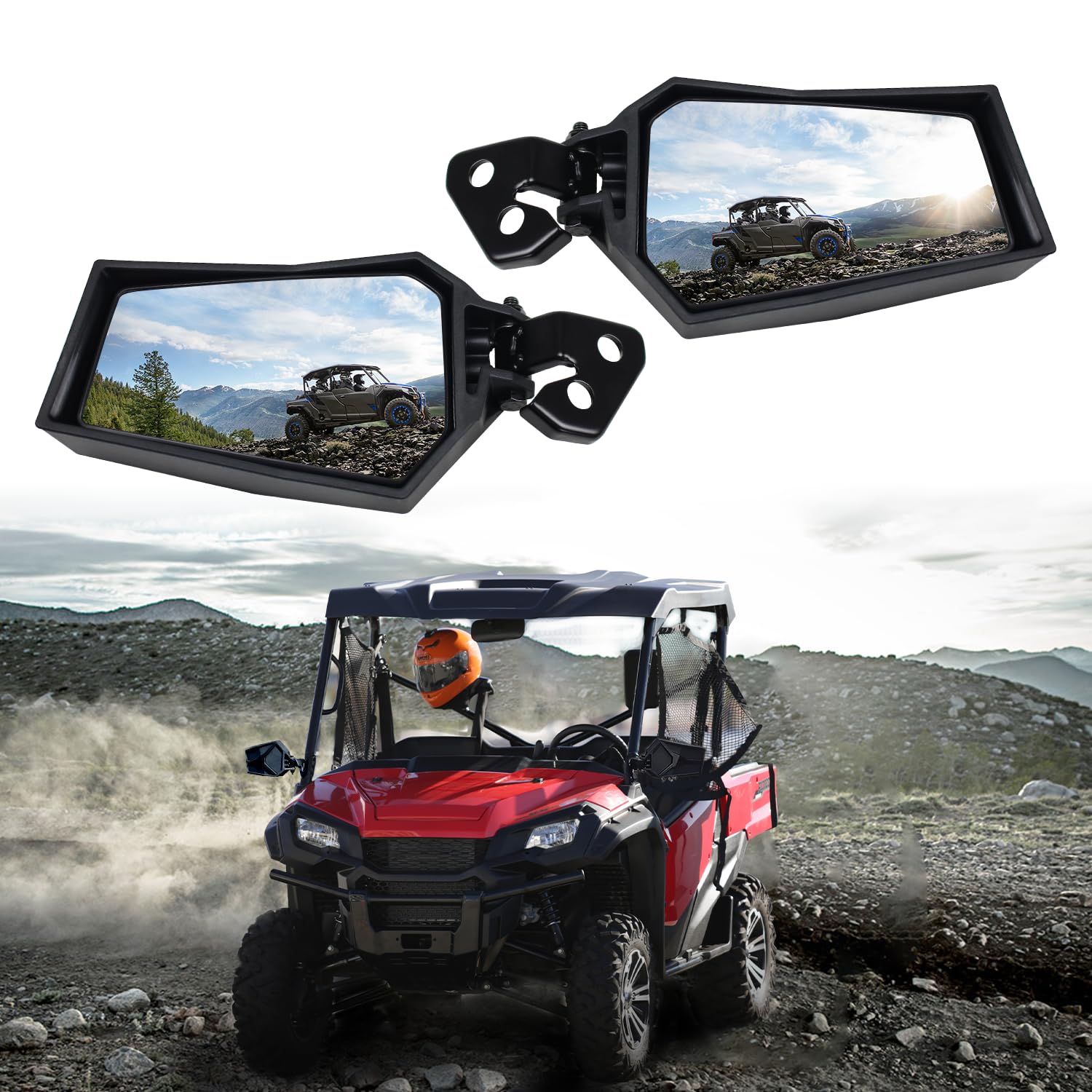 Amazon.com: CUSAUTV Adjustable Folding Side Rear View Mirrors for ...