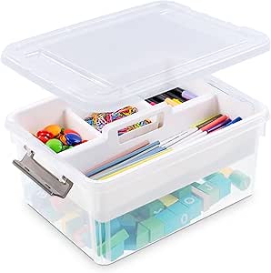 Amazon.com: Citylife 17 QT Plastic Storage Bins Clear Storage Box with ...