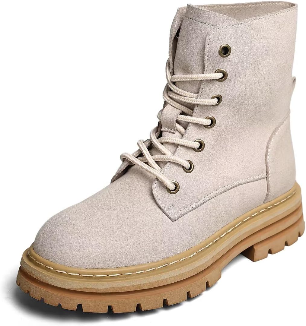 Amazon.com | Shaire Women Lace-Up Ankle Boots, Thin Faux Leather ...