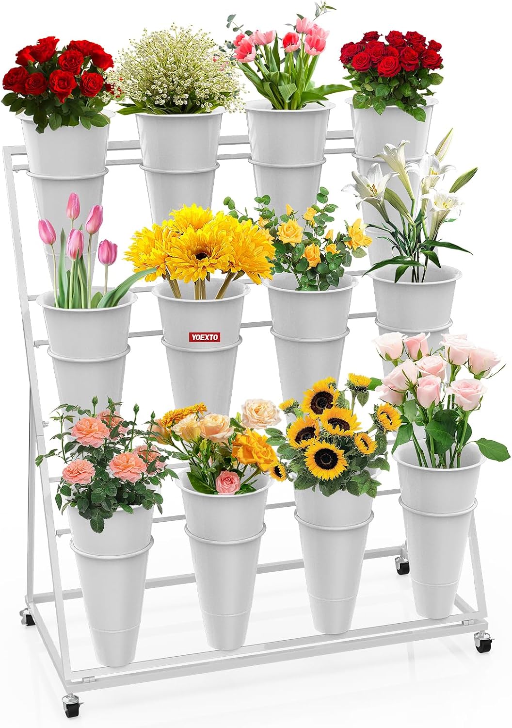 Amazon.com: YOEXTO Flower Display Stand 3 Layers with 12 PCS Round ...