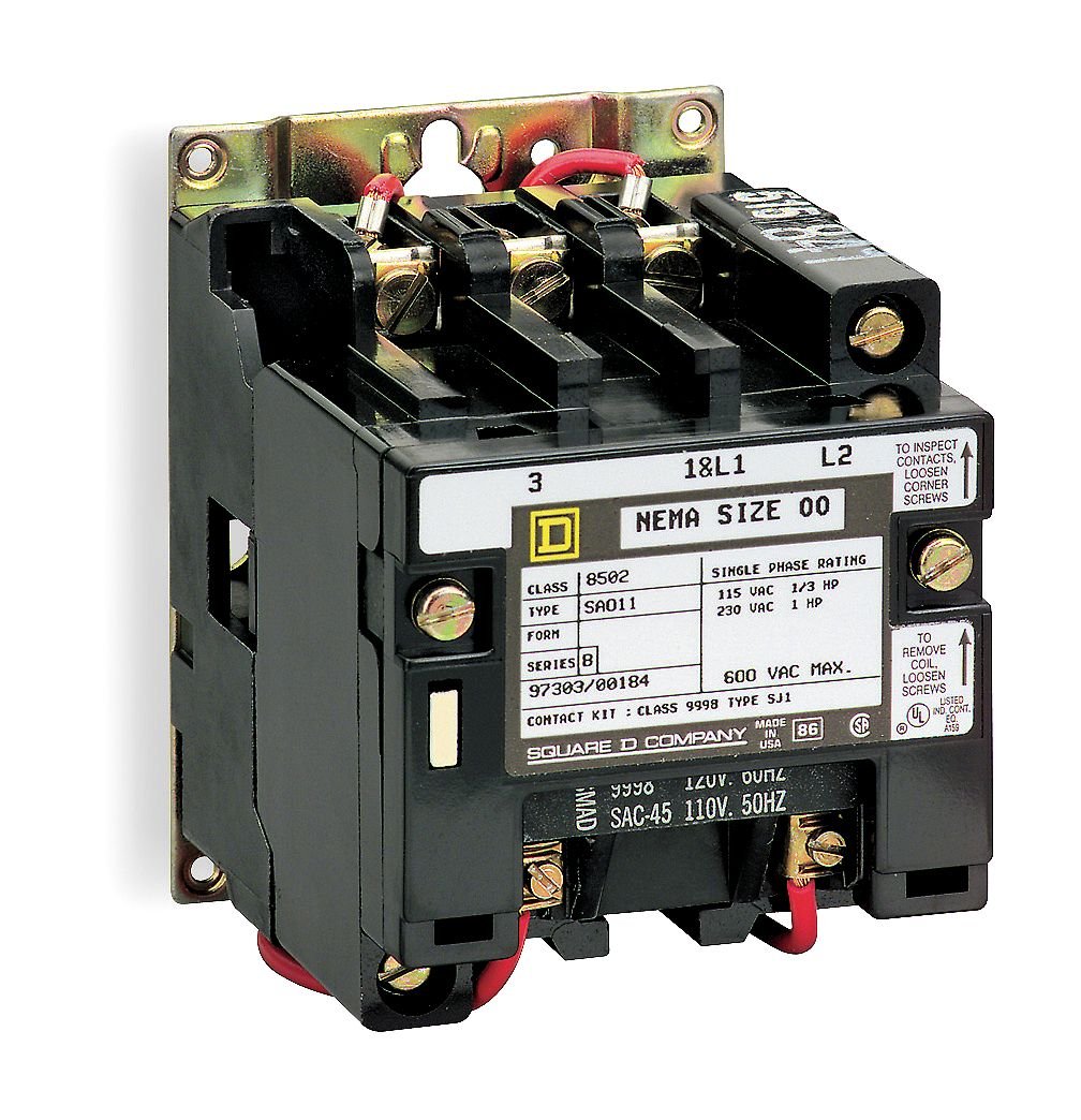 NEMA Magnetic Contactor, 90A, 120VAC, NEMA3: Motor Contactors: Amazon ...