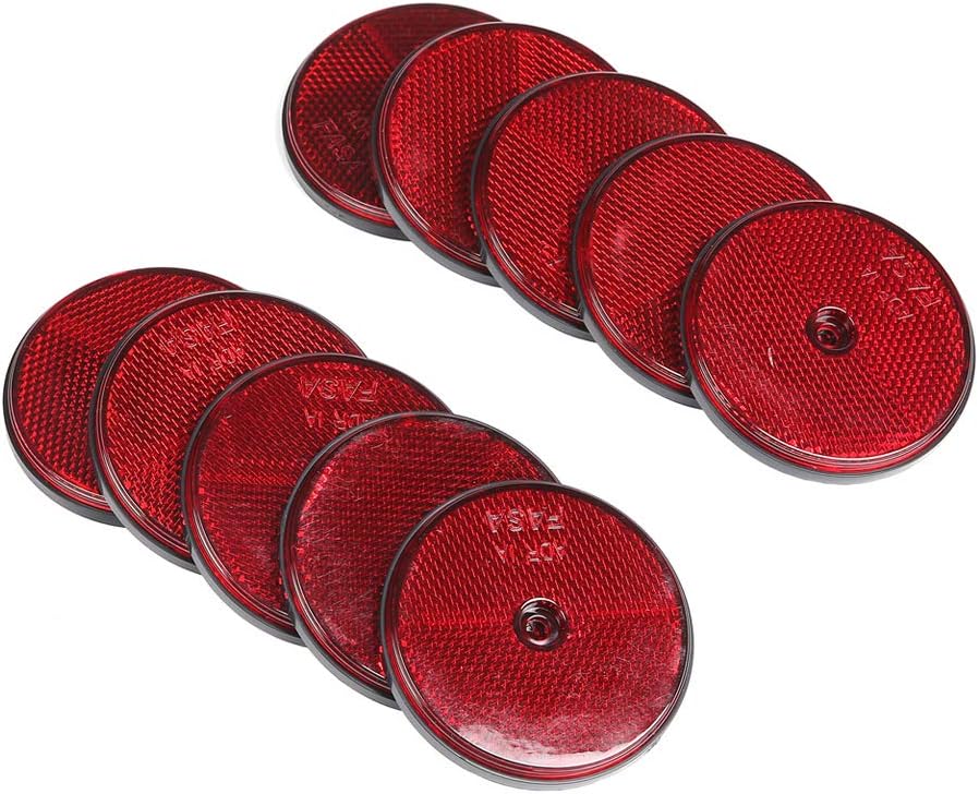 ETUKER 10 Pack Rear Reflector, Round Rear Reflectors Screw on Safety ...