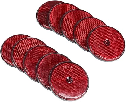 ETUKER 10 Pack Rear Reflector, Round Rear Reflectors Screw on Safety ...