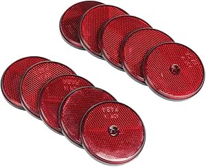 ETUKER 10 Pack Rear Reflector, Round Rear Reflectors Screw on Safety ...