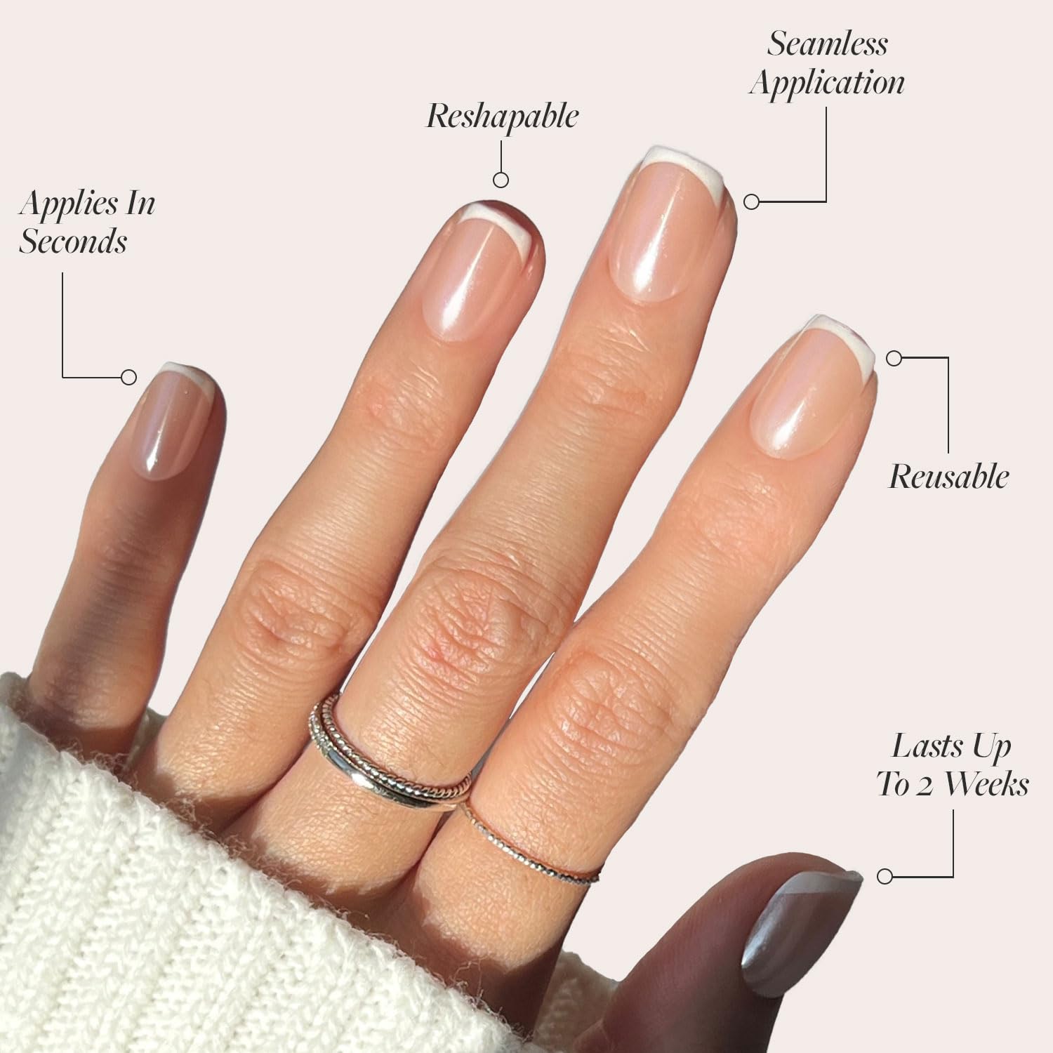 Snapklik.com : Glamnetic Press On Nails - La Perle Semi-Transparent ...
