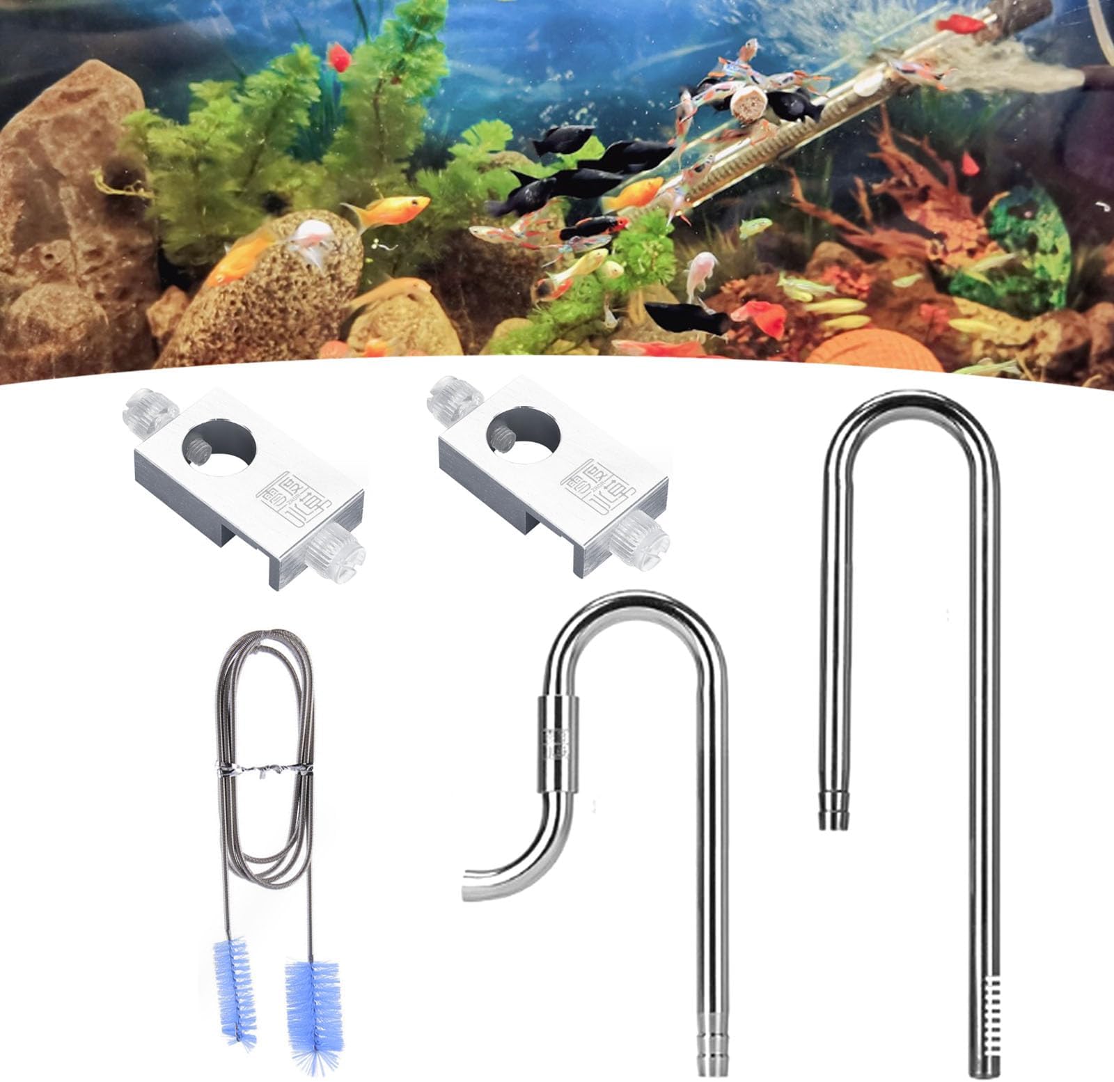 Aquarium Filterrohr, Inflow-Outflow Set Aquarium Skimmer Edelstahl ...