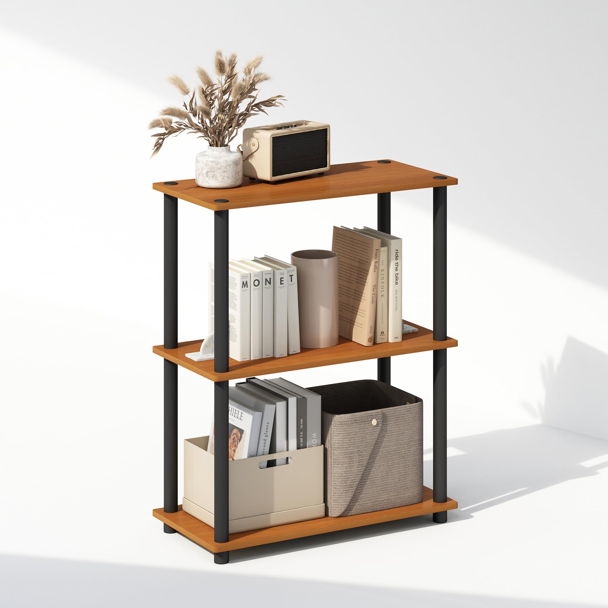 Amazon.com: Furinno Turn-N-Tube 3-Tier Multipurpose Compact Bookcase ...