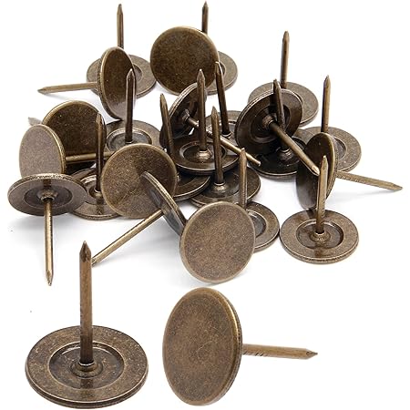 Piutouyar 20mm / 0.8 Inch Flat Head Thumb Tacks, Bronze Vintage Style ...