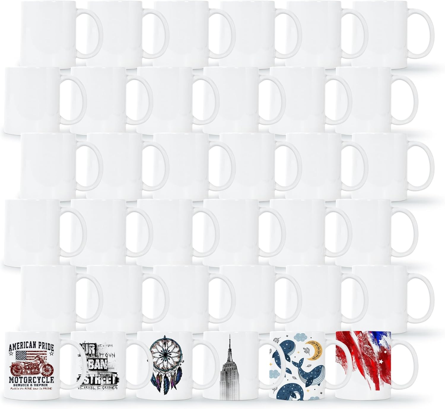 Amazon.com: sweet grain Sublimation Mugs(36Pack) - 11oz Ceramic ...
