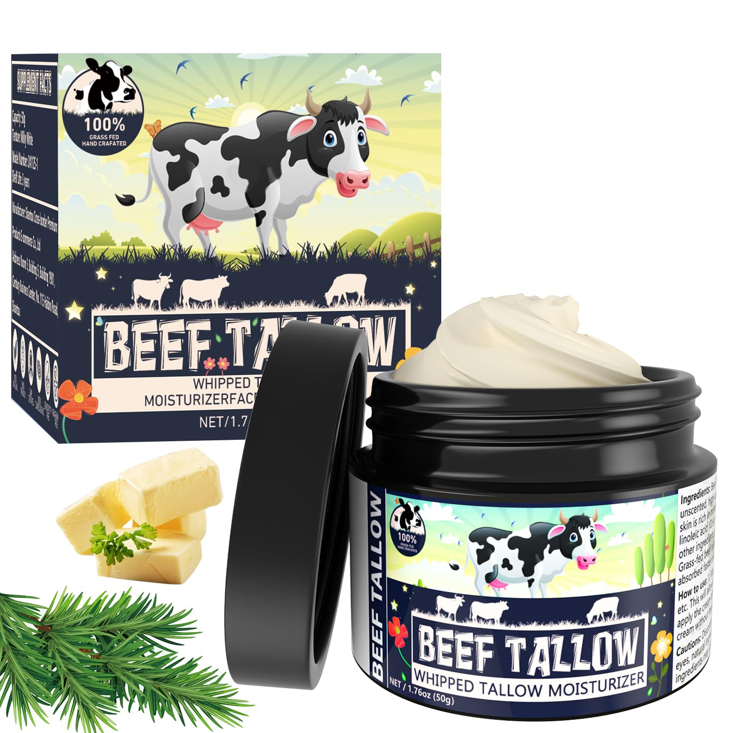 Amazon.com: Beef Tallow, Beef Tallow for Skin, Tallow Face Moisturizer ...