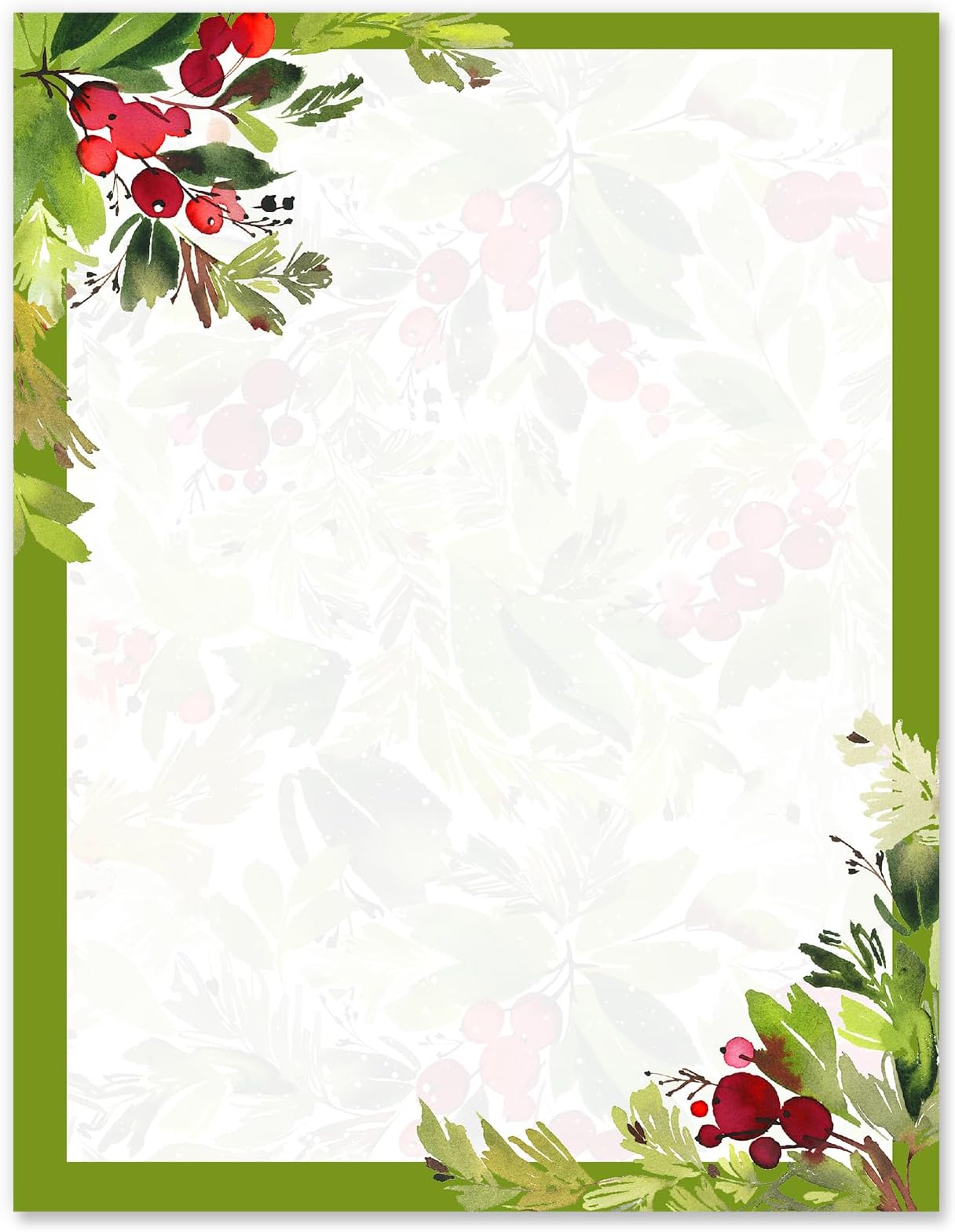 Amazon.com : AnyDesign 80 Sheet Christmas Stationery Paper Xmas Holly ...