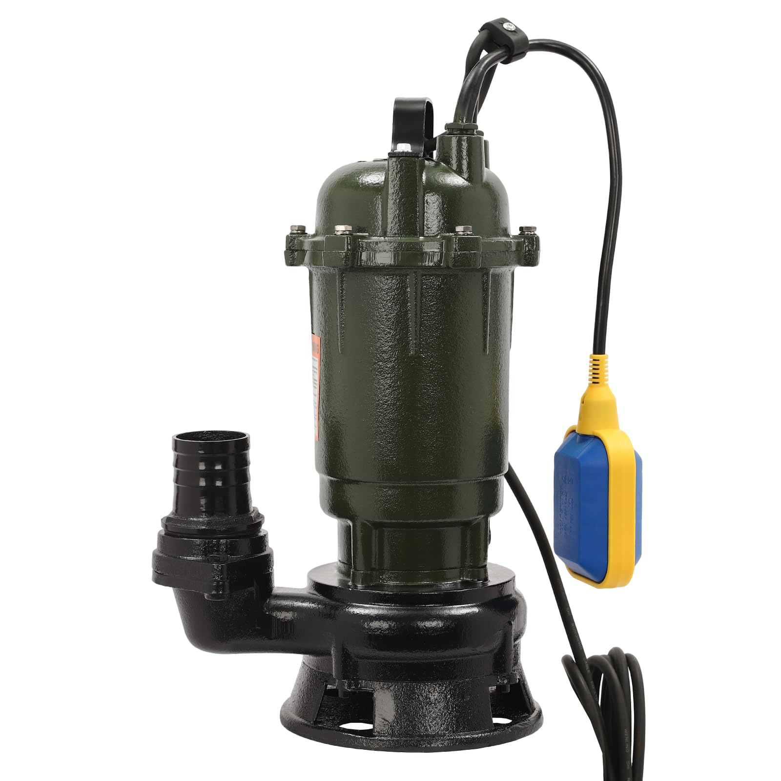 Sump Pump, 1/2HP Submersible Sewage/Effluent Grinder Pump with 2 Water ...