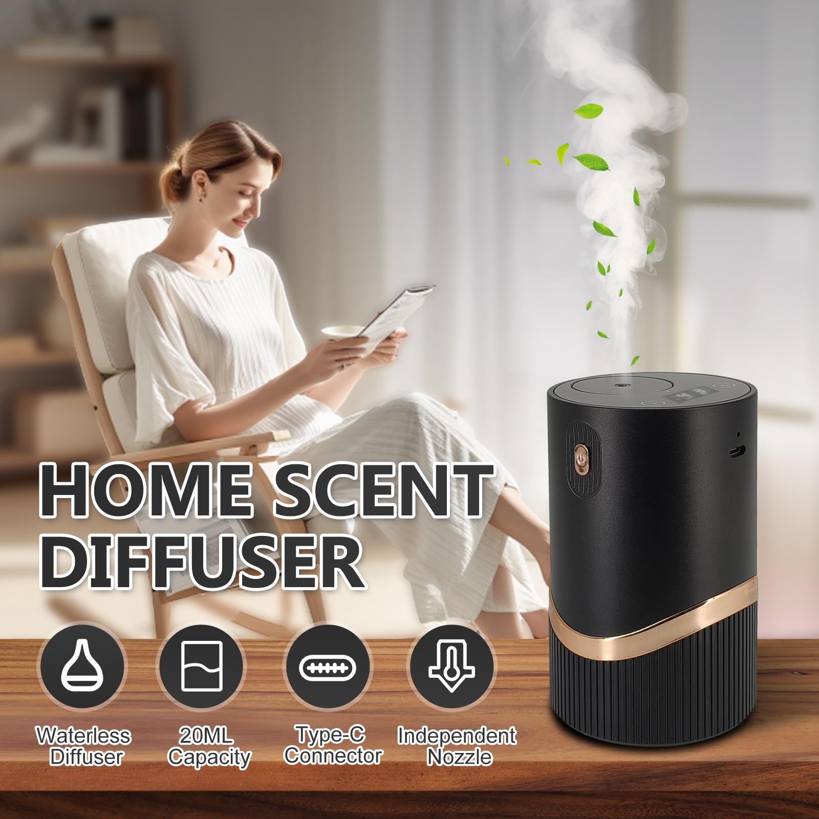Snapklik.com : Waterless Car Essential Oil Diffuser,Rechargeable ...