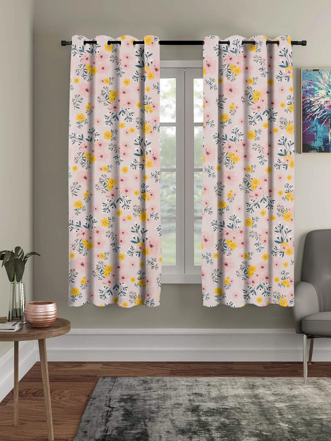 Buy THE HOME STYLE Supersoft Printed Cotton Brushed Microfiber Eyelet ...