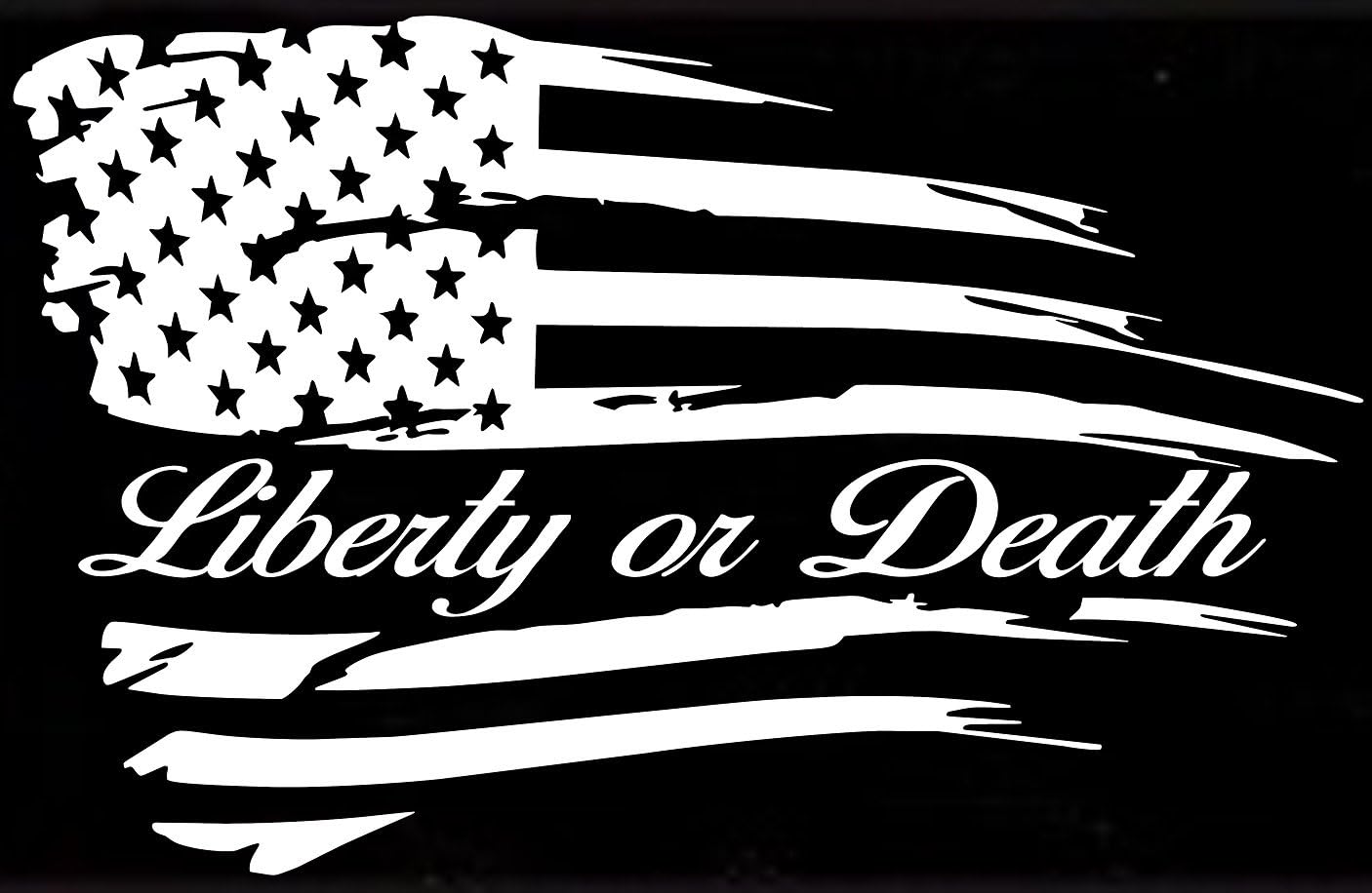 Amazon.com: Distressed American Flag Liberty or Death Truck Window ...