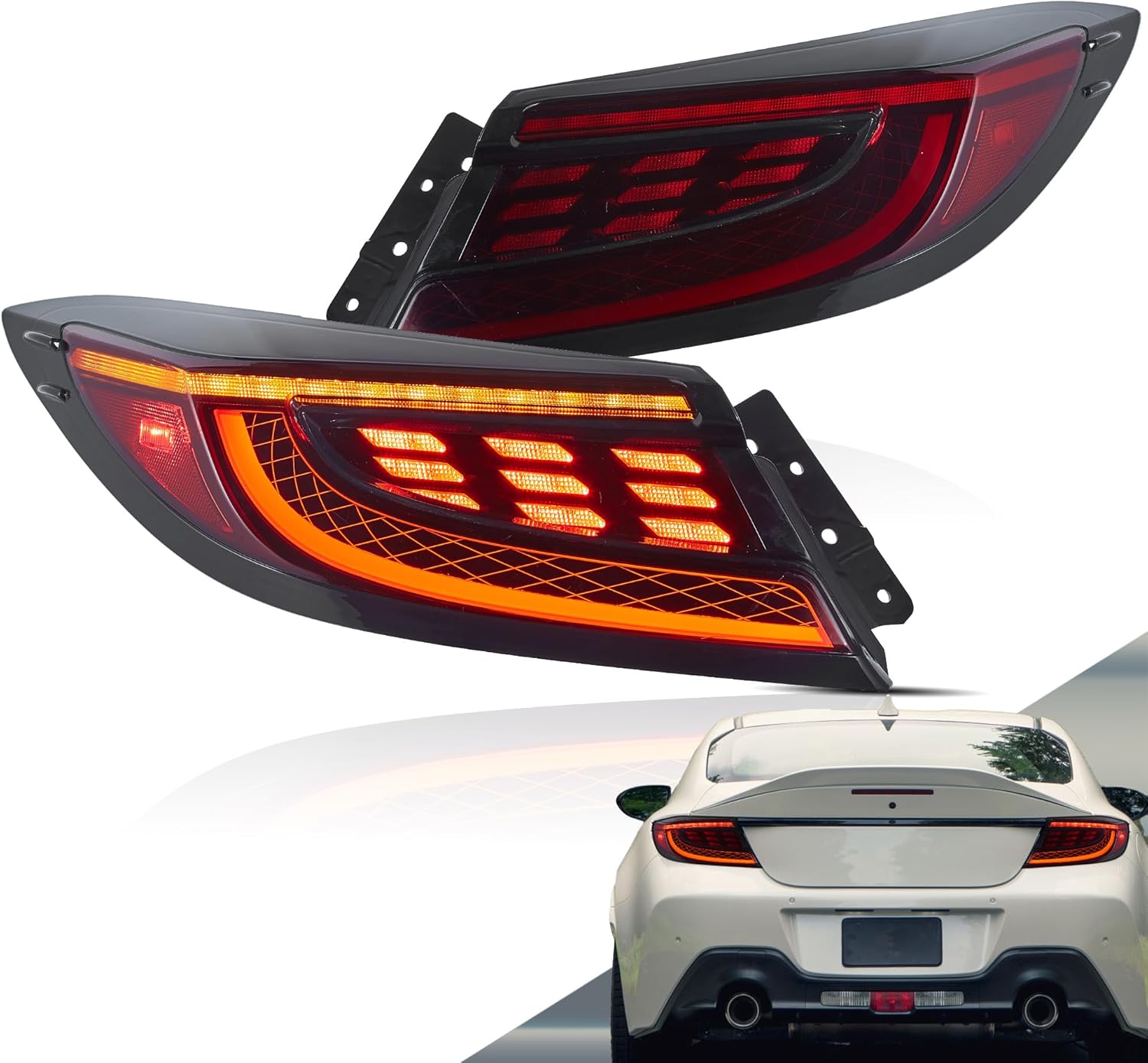 VLAND Full LED Tail Lights Compatible For Toyota GR86 / Subaru BRZ 2nd Gen ZN8/ZD8 2021-2024 w ...