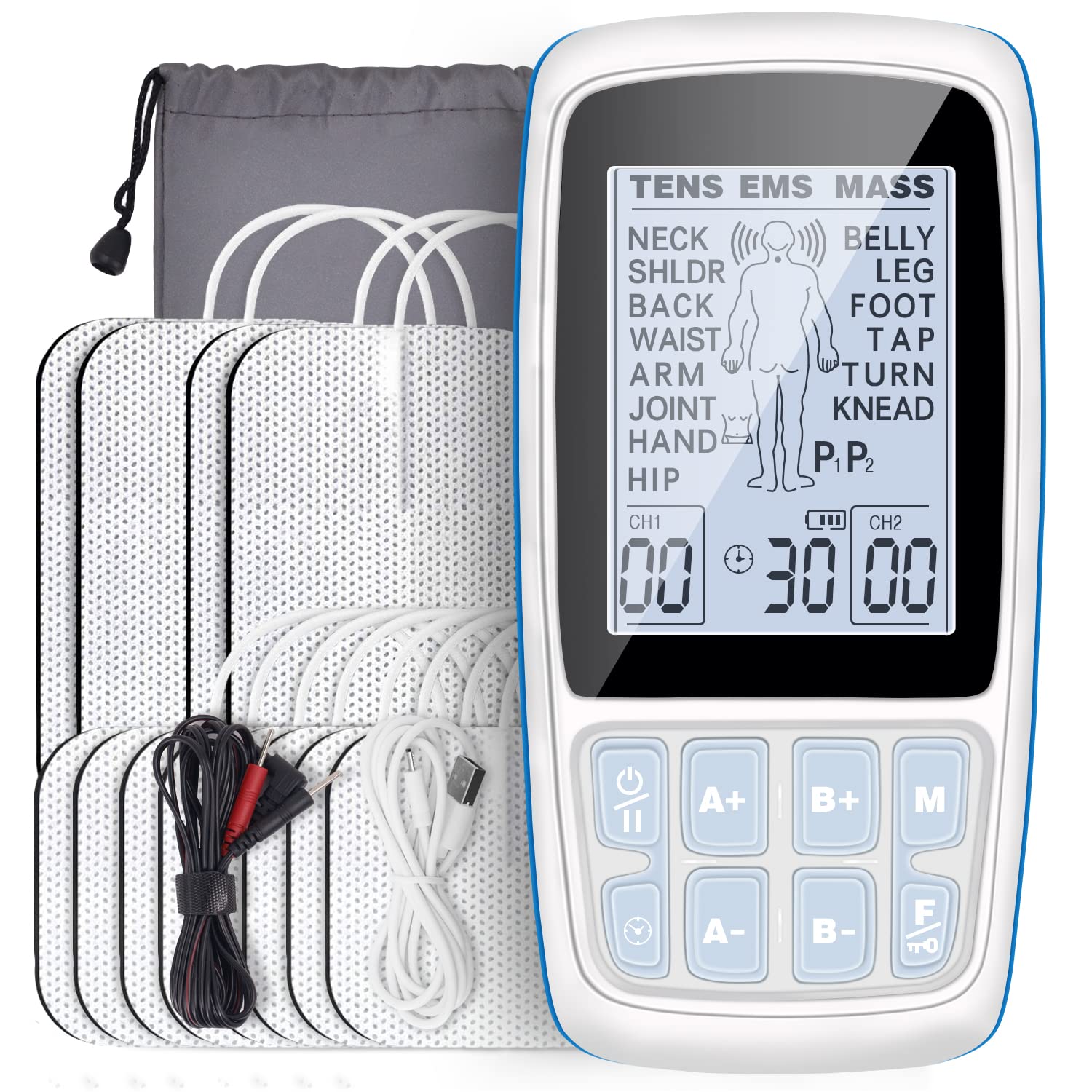 JowTree KRES1010 TENS EMS Unit Muscle Stimulator for Pain Relief ...