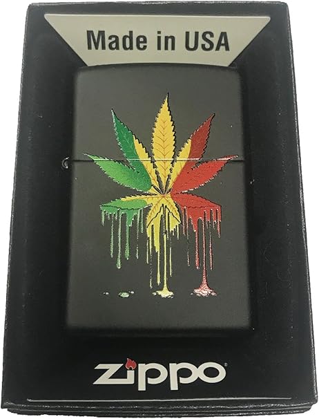 Amazon.com: Zippo Custom Lighter - Drippy Rasta Marijuana Weed Pot Leaf ...