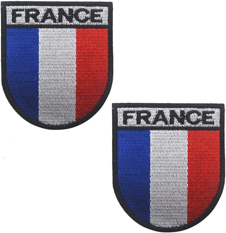 Amazon.com: EmbTao France Shield Flag Patch Embroidered Applique Iron ...