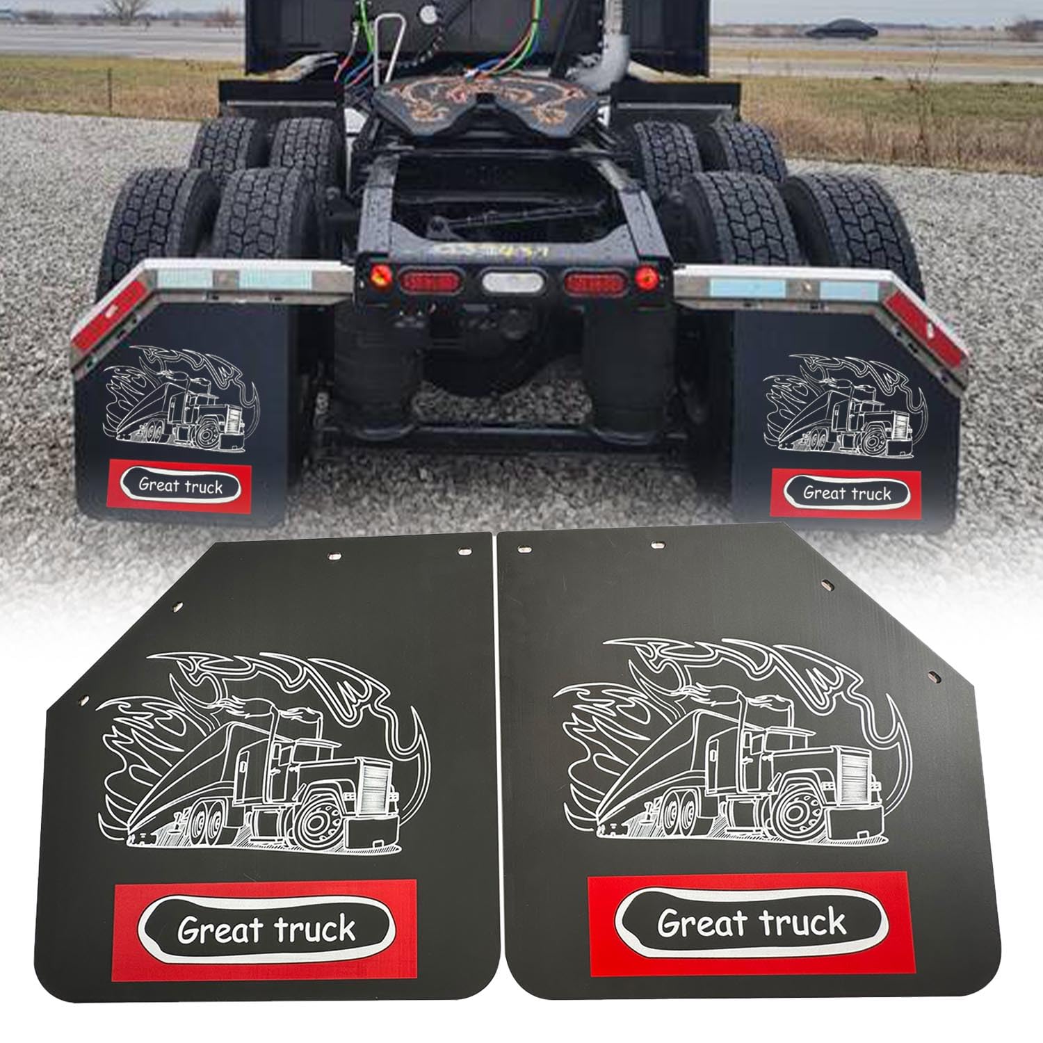 Amazon.com: JKYH TECHPLUS New Pair Black Great Truck Pattern Angled ...