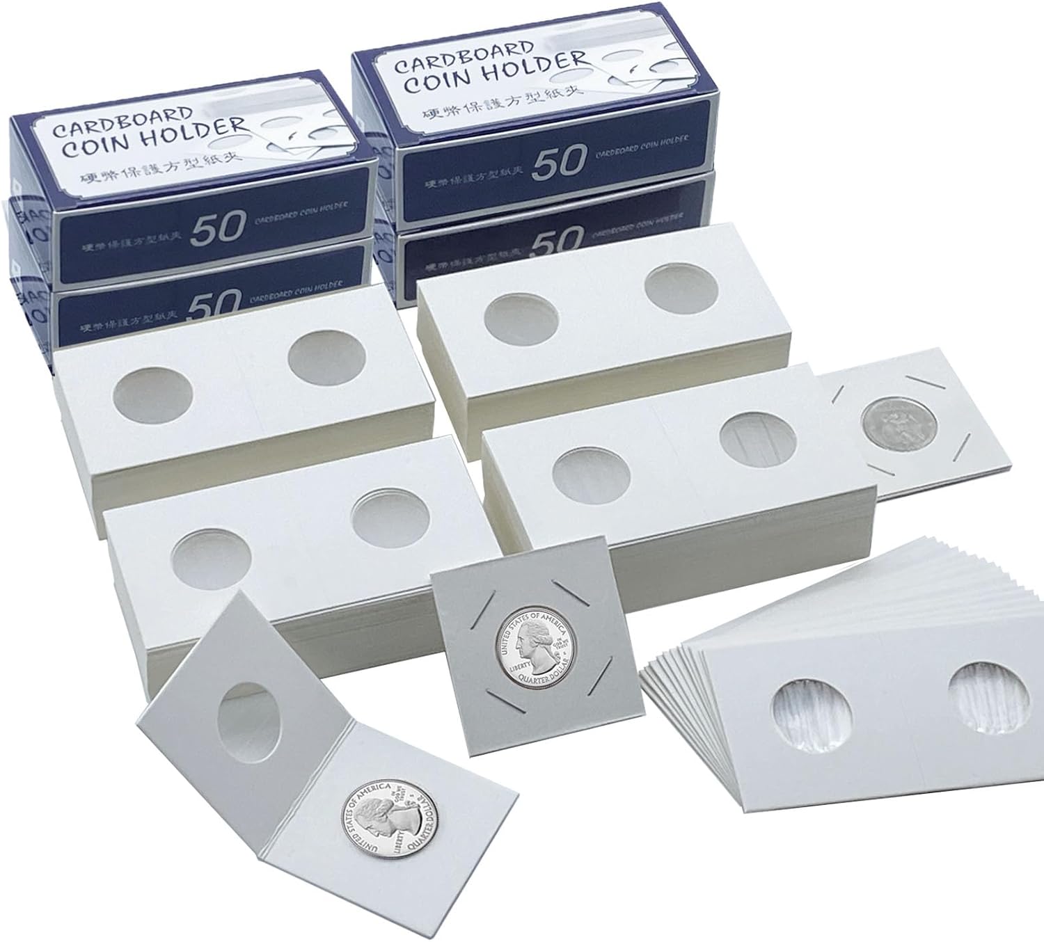 Amazon.com: 200 PCS Premium Cardboard Coin Flips 2 x 2 inch Coin ...