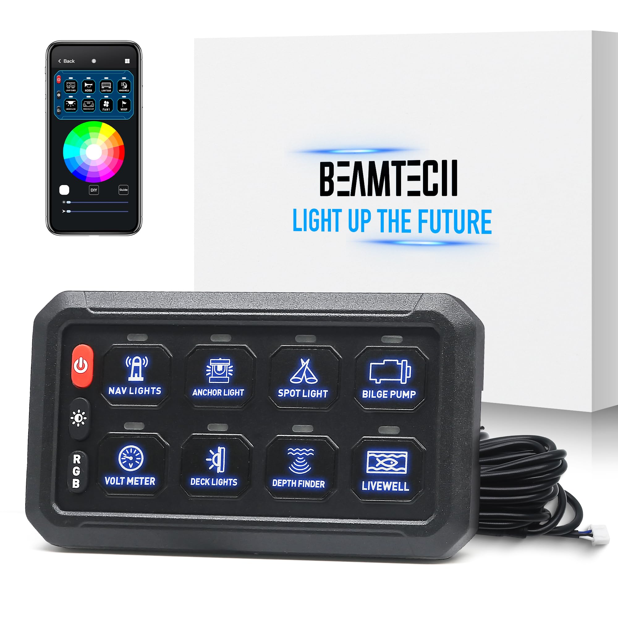 Snapklik.com : 8 Gang Switch Panel, APP Remote Control RGB Toggle ...