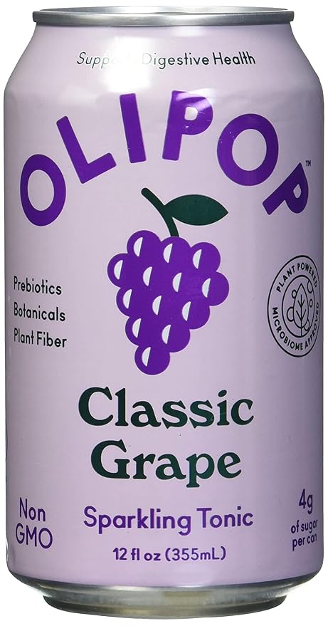 Amazon.com : OLIPOP - Classic Grape Sparkling Tonic, Healthy Soda, Prebiotic Soft Drink, Aids ...