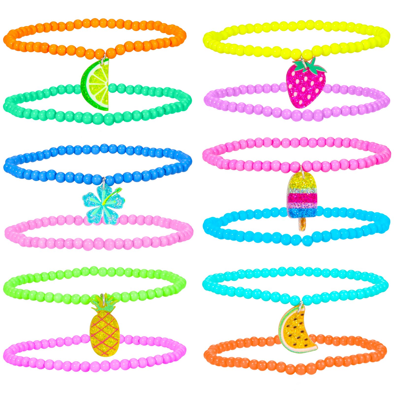 Snapklik.com : PinkSheet 12PCS Elastic Beaded Anklets For Teen Girl ...