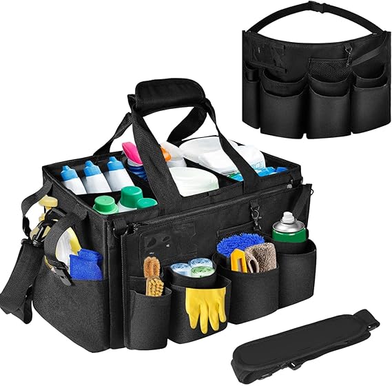 Amazon.com: Boczif Cleaning Caddy Bag Wearable, Cleaning Caddy Supplies ...