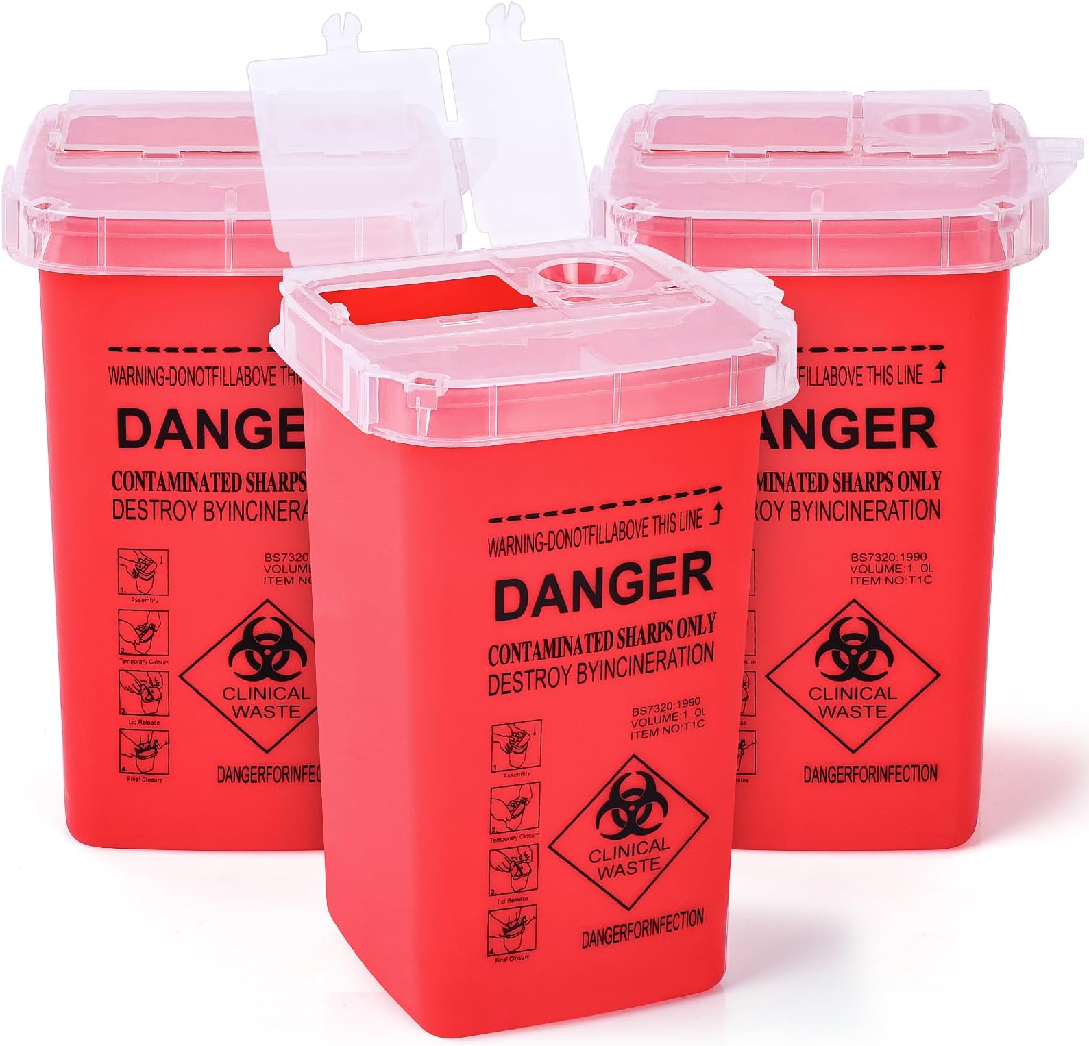 Amazon.com: Ever Ready First Aid Sharps Container with Split Lid Design ...