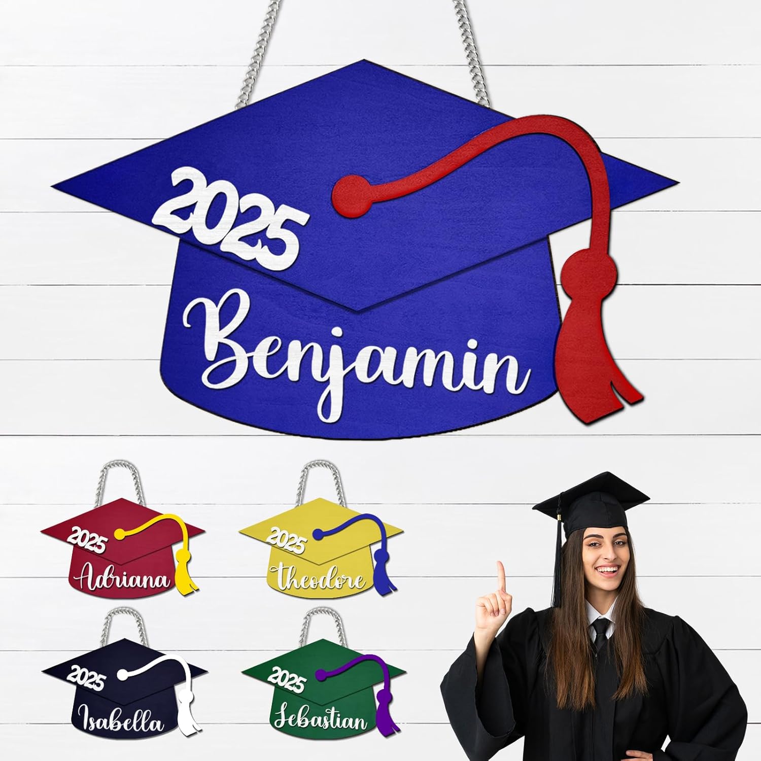 Amazon.com: 2025 Graduation Door Sign - Personalized Wooden Graduation ...
