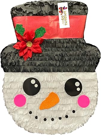 Amazon.com: APINATA4U Large Christmas Snowman Pinata with Black Hat ...