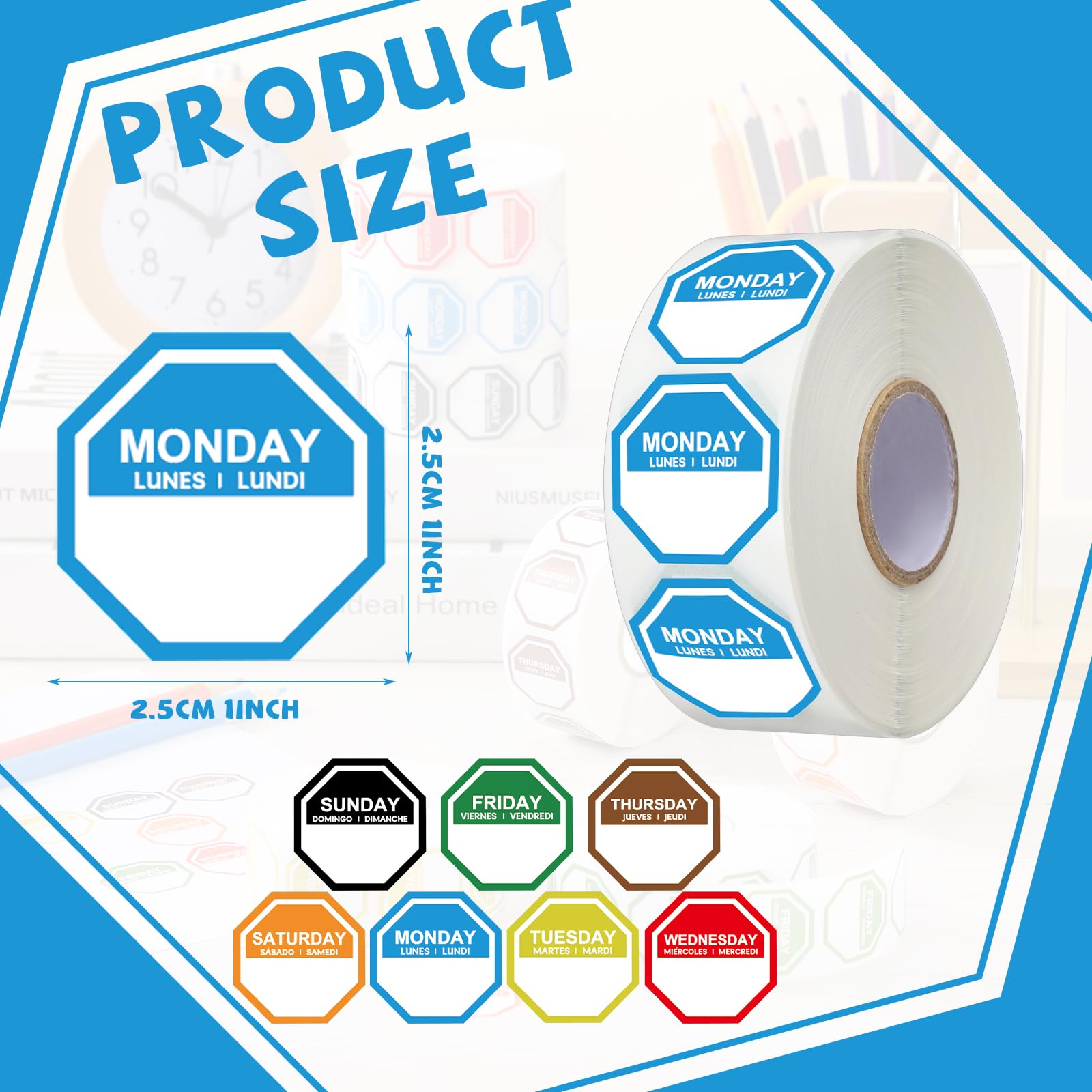 Snapklik.com : Sayglossy 7000 Pcs Day Of The Week Labels Food Labels ...