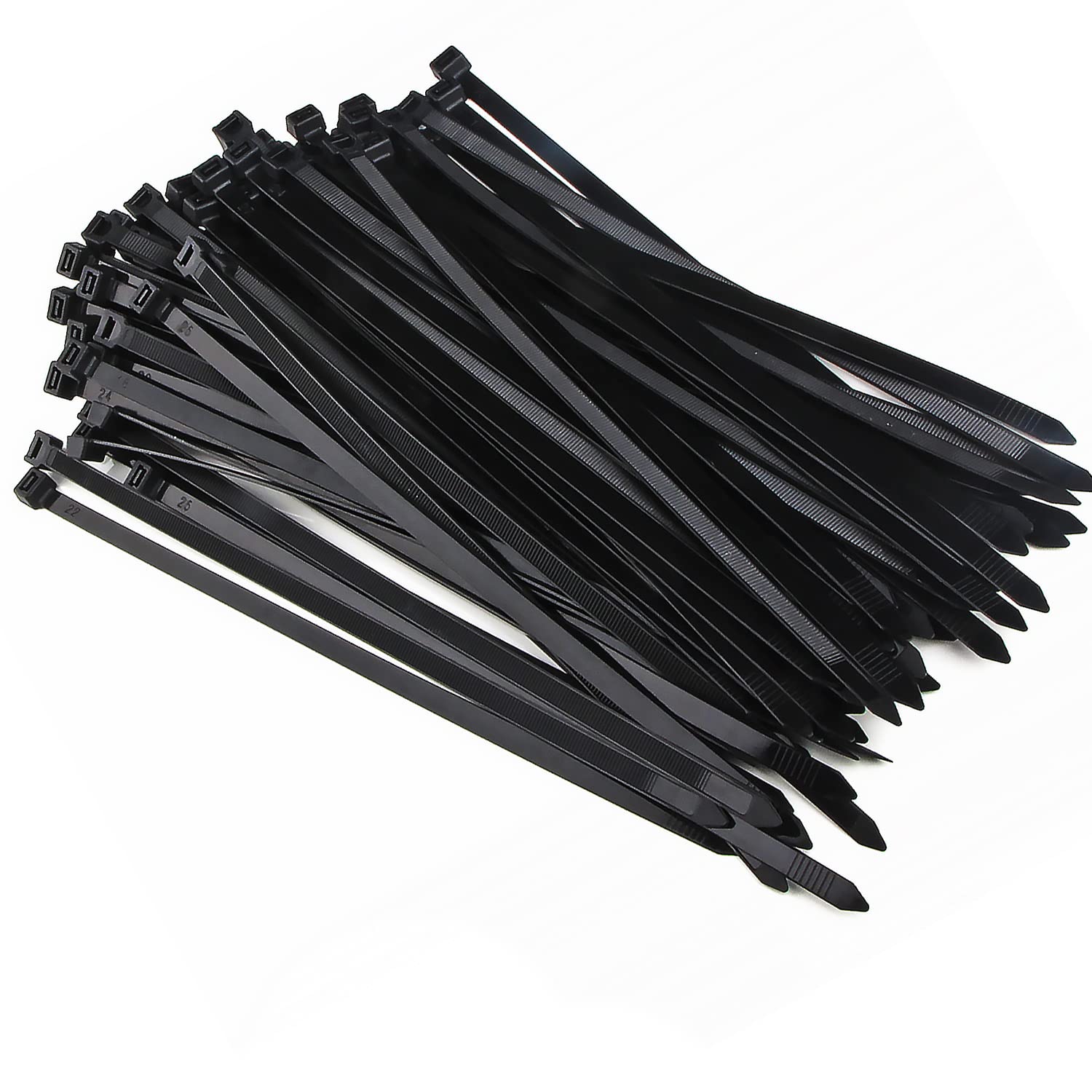 100 Pack Cable Ties 4.8mm x 300mm, 12 inch Black Zip Ties Long 50 lbs ...