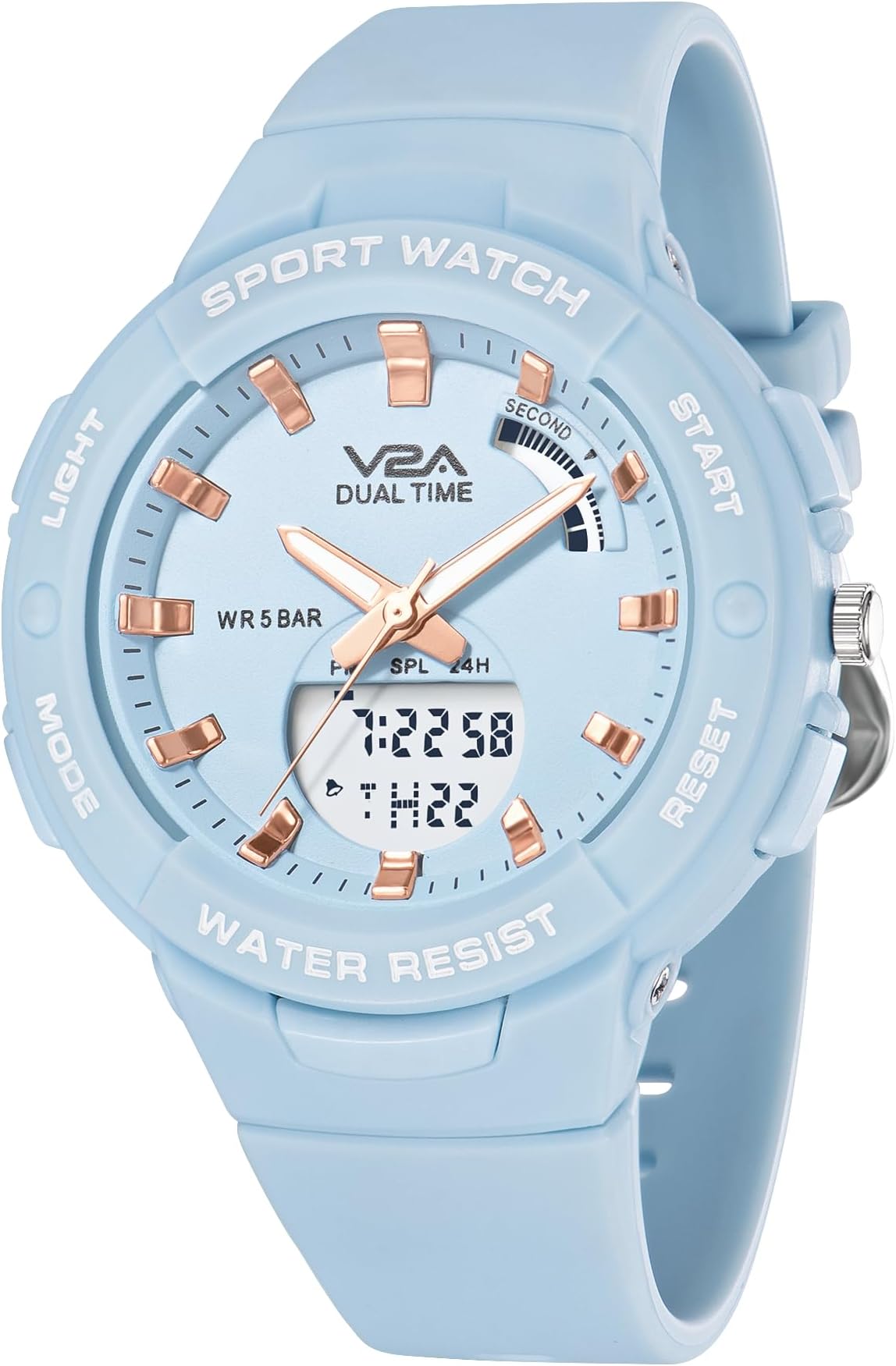 V2A Analog Digital Waterproof Fashion Sports Watch With Backlight Alarm ...