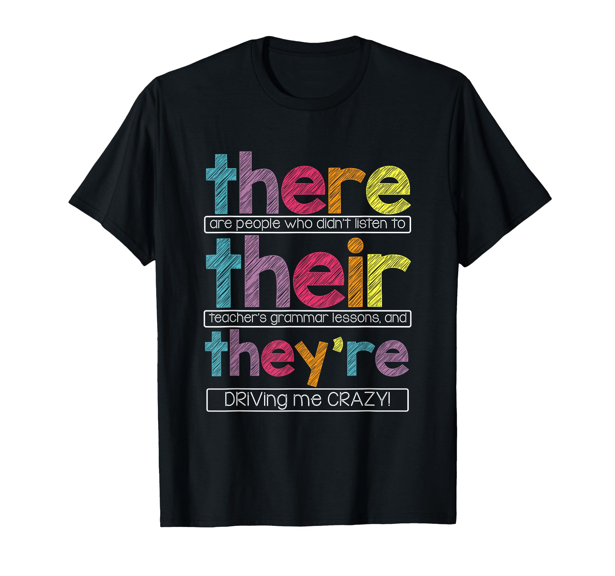 Amazon.com: There Their They're English Grammar Teacher Funny Humor T ...