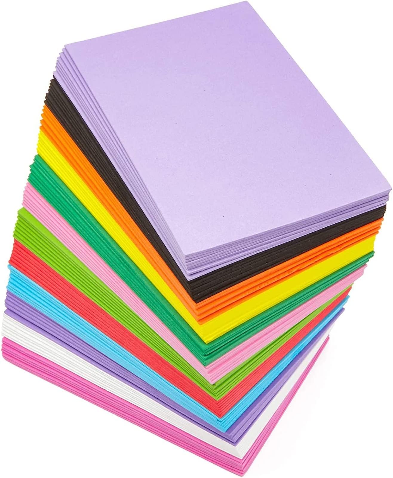 Amazon.com: 400 Pcs Foam Sheets Crafts 8.5 x 5.5 Inch EVA Foam Paper ...