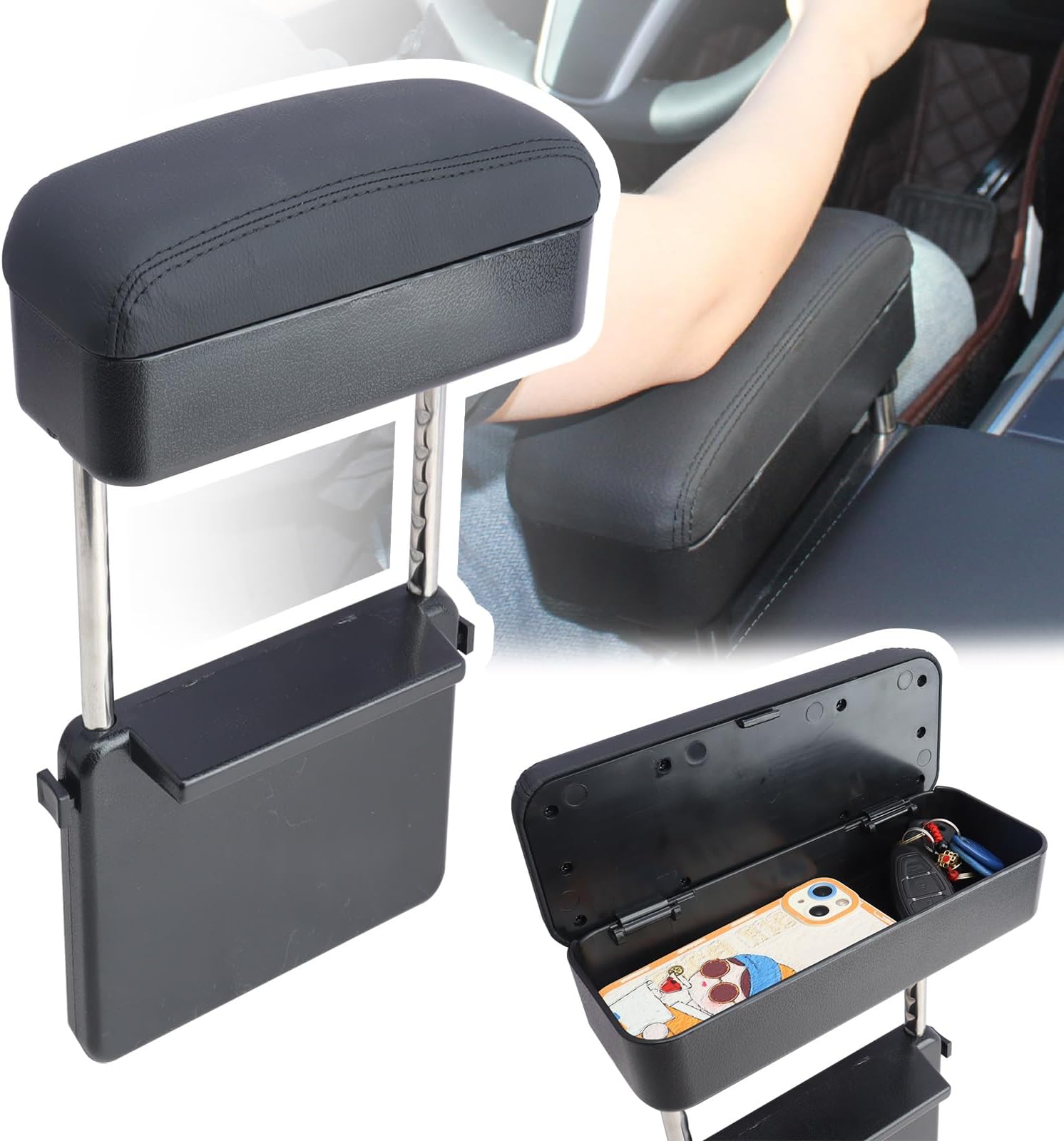 Tensilearm Universal car armrest Extender Console Storage case, Center ...