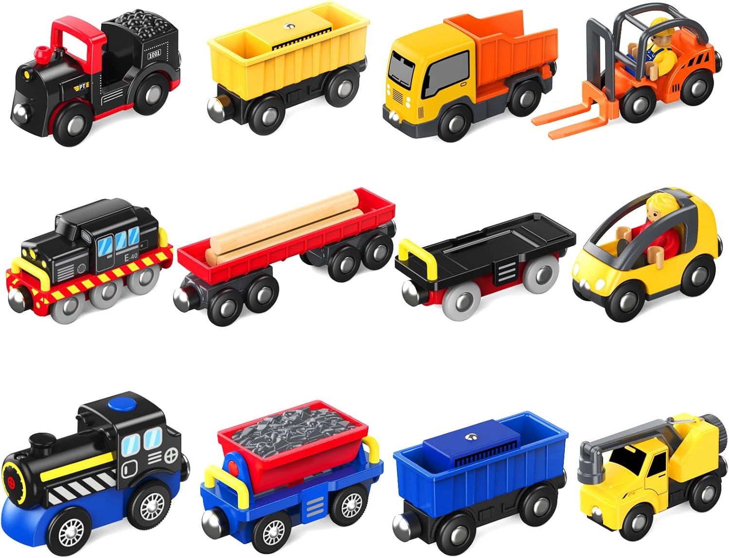 Amazon.com: Giant bean 12 Vehicles Battery Operated Train Car Set ...