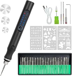 Electric Engraving Pen with 36 Bits, USB Rechargeable Wireless ...