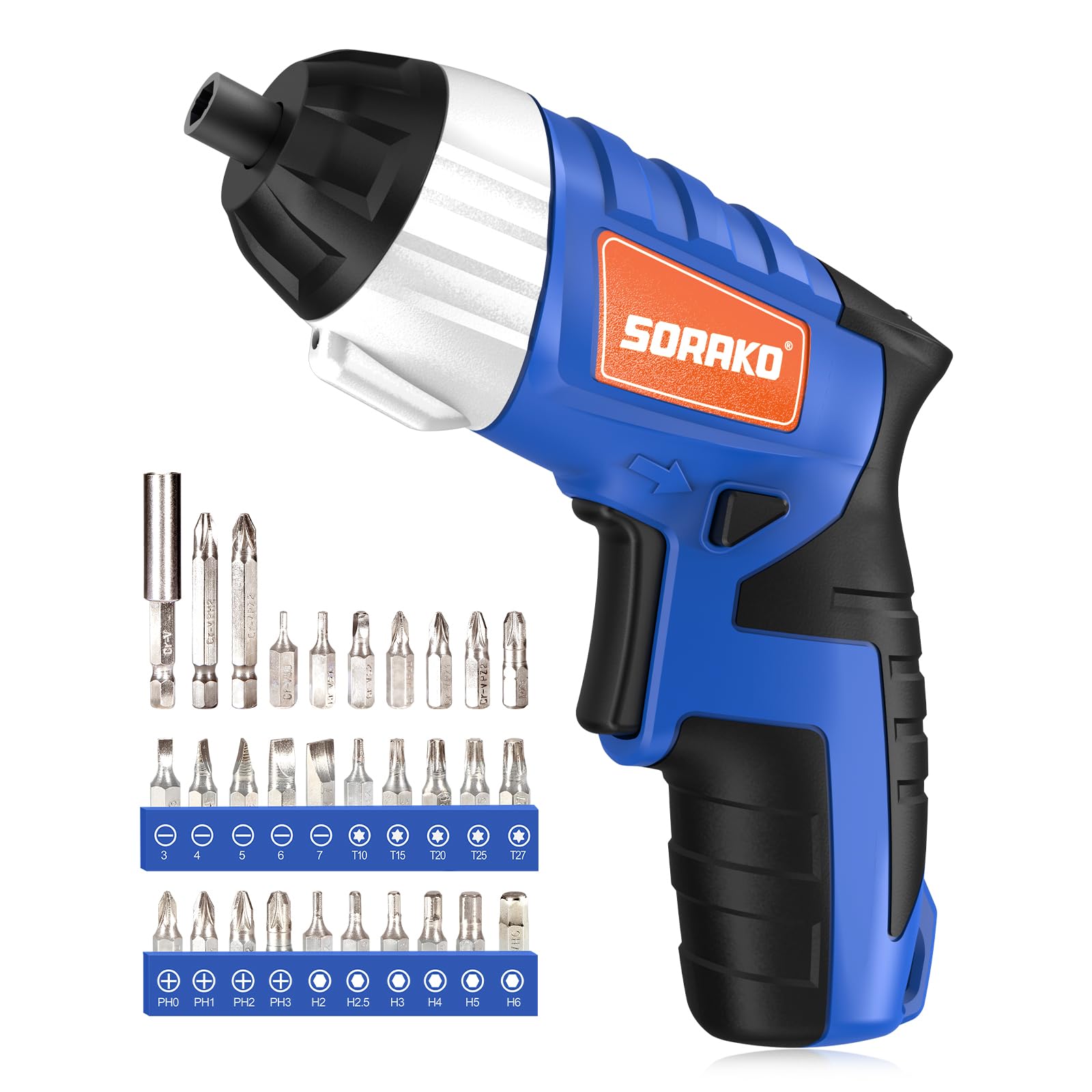 SORAKO Electric Screwdriver, 3.6V Cordless Screwdriver with 1300mAh ...